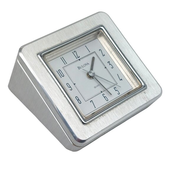 Bulova | Office | Bulova Desk Clock Paper Weight Silver Finish Quartz ...